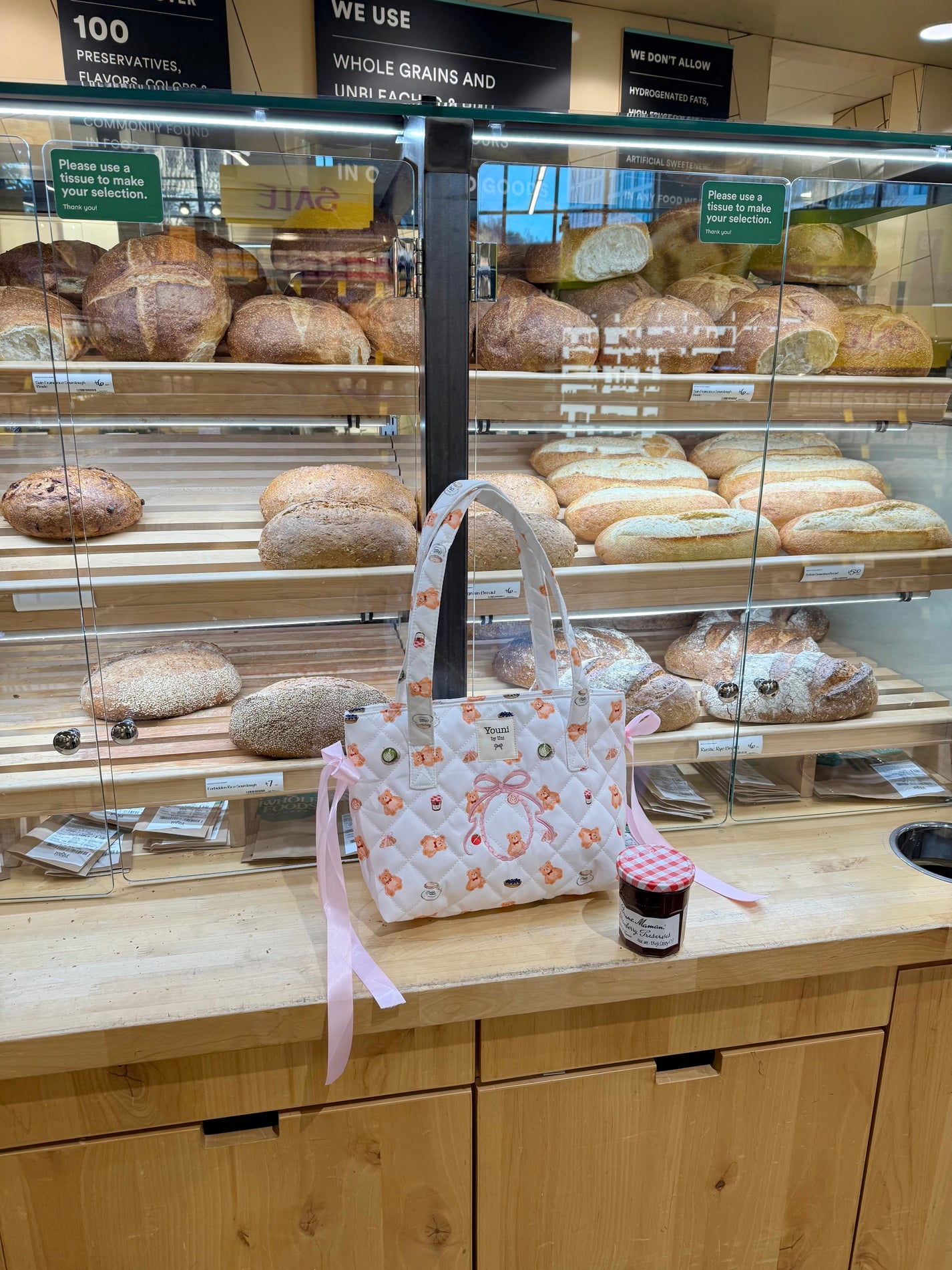 🥐☕️Morning breakfast and coffee bear tote bag – Younibyuni
